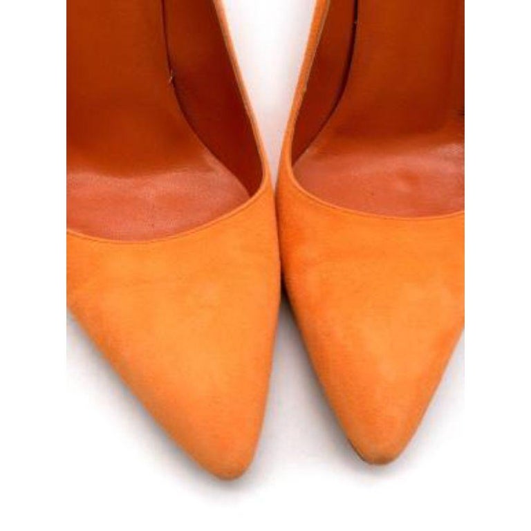 Bright Orange Suede Heeled Pumps For Sale at 1stDibs | orange heels
