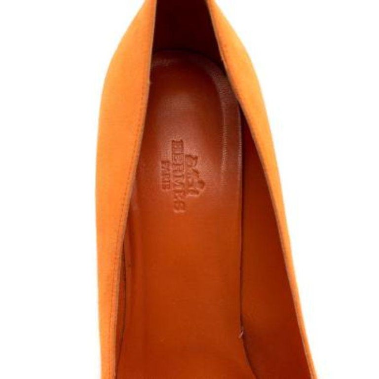 Bright Orange Suede Heeled Pumps For Sale at 1stDibs | orange heels
