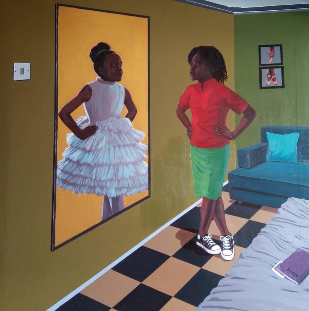 Bright Pascal - Golden mirror For Sale at 1stDibs