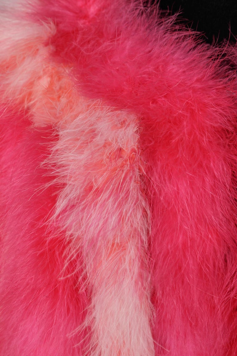 Bright pink feather's coat Sonia Rykiel For Sale at 1stDibs