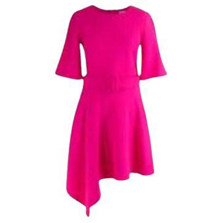 Bright pink wool crepe Primrose dress For Sale at 1stDibs
