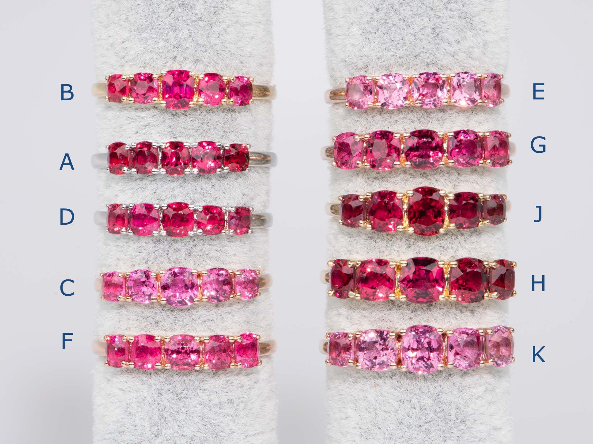 Bright Red Hot Pink Spinel Stacking Band 14K Gold Jedi Rare to Find For ...