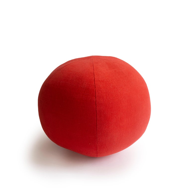 Bright Red Round Ball Throw Pillow For Sale at 1stDibs