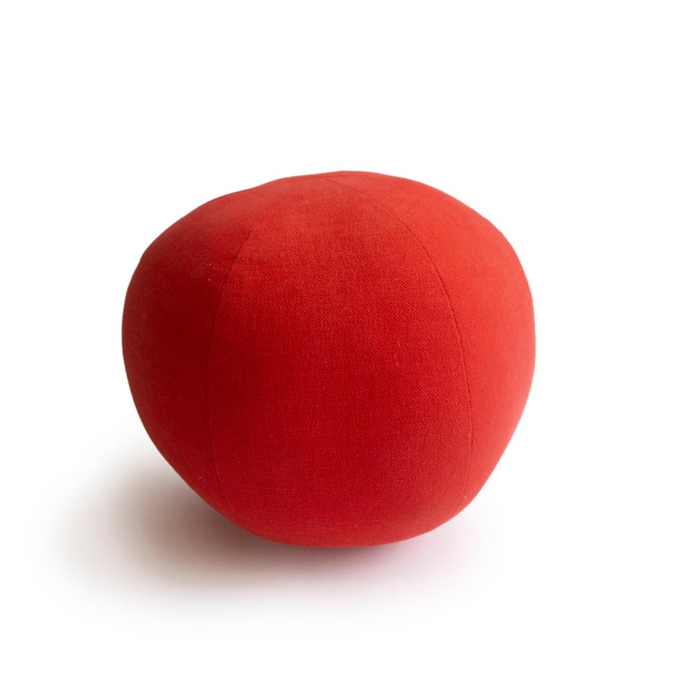 Bright Red Round Ball Throw Pillow For Sale at 1stDibs