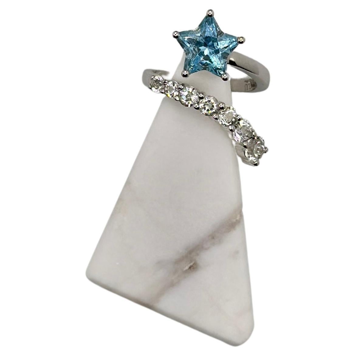 Sapphire and Diamond Shooting Star Cocktail Ring For Sale at 1stDibs