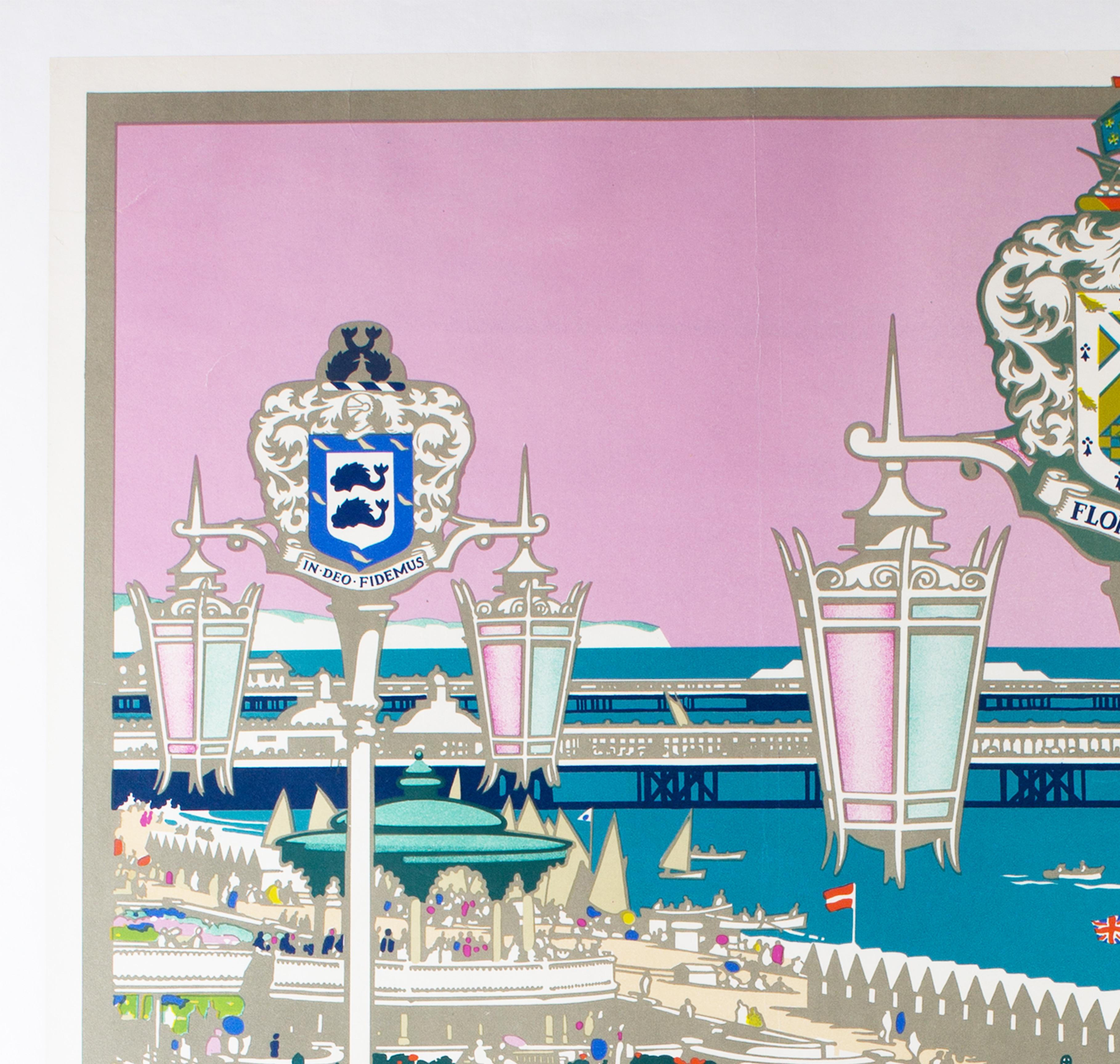 Brighton and Hove UK Rail Travel Poster, 1938, Kenneth Denton Shoesmith ...