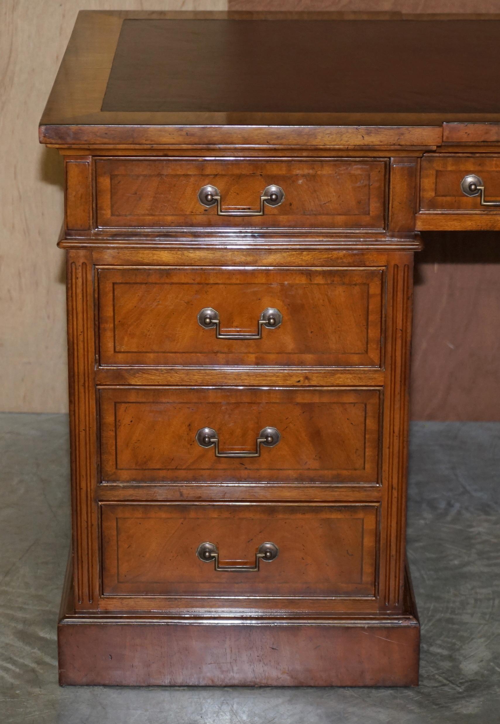 Brights of Nettlebed Double Sided Inverted Breakfront Pedestal Desk For ...