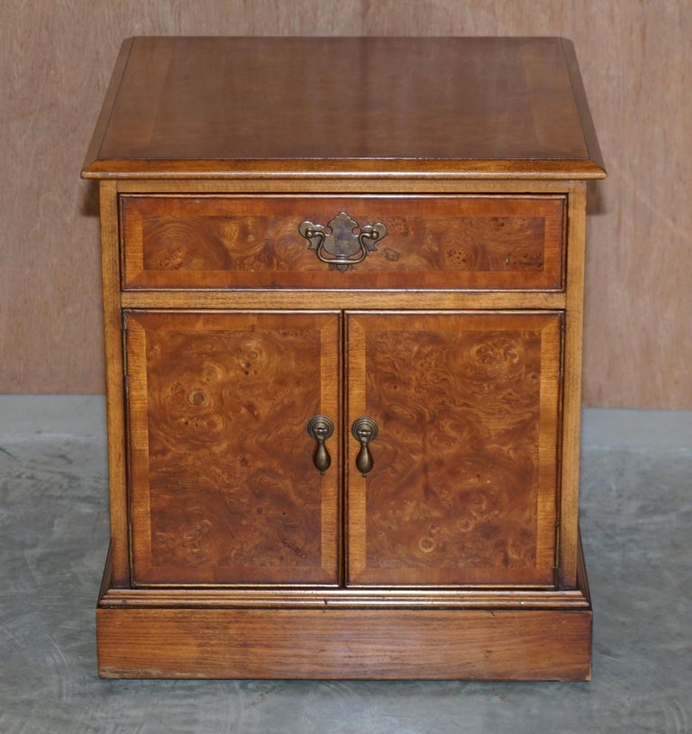 Brights of Nettlebed Pair of Burr and Burl Walnut and Elm Side, Lamp ...