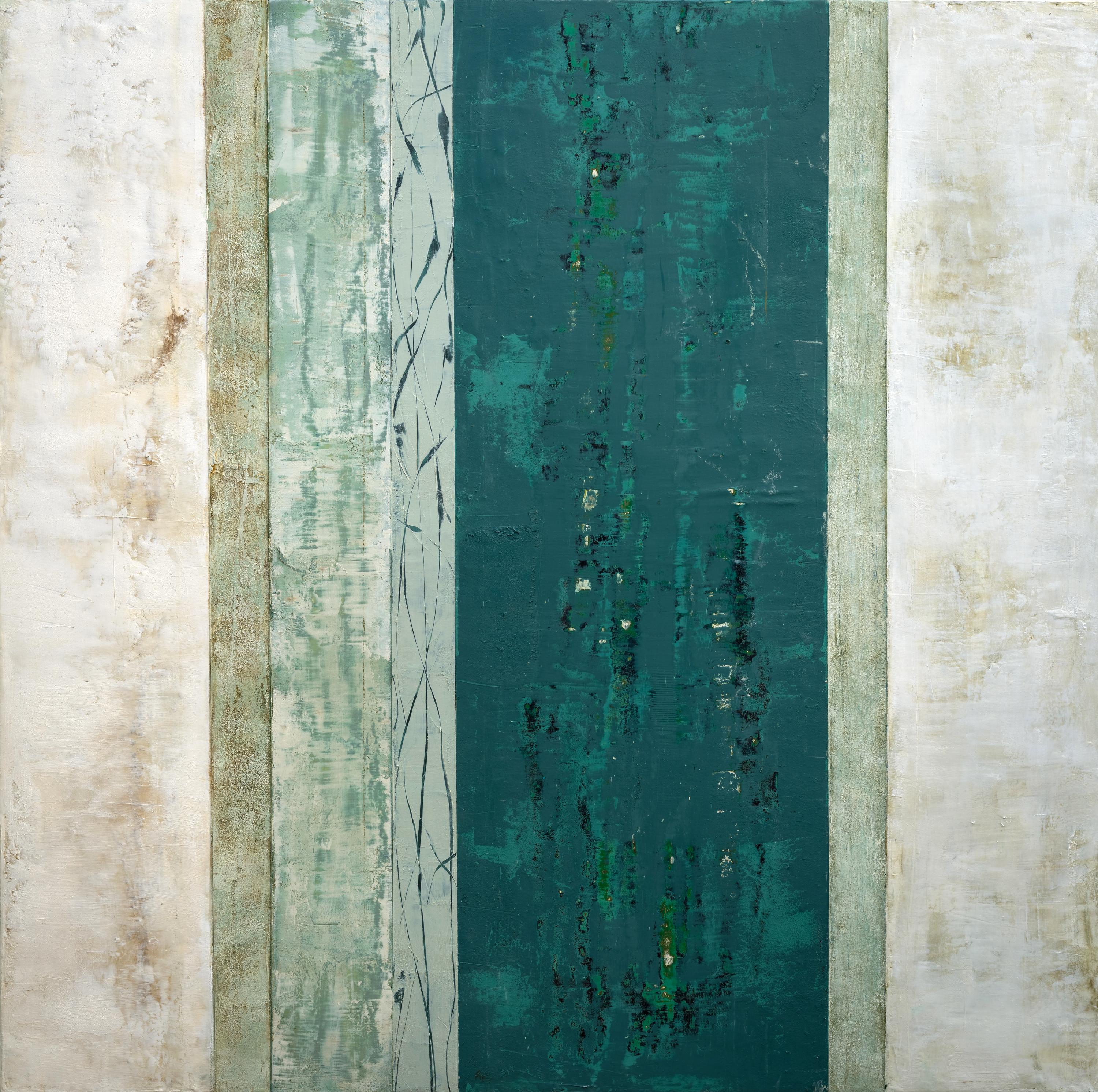 Donise English - White What's Left (Contemporary Abstract Painting with ...