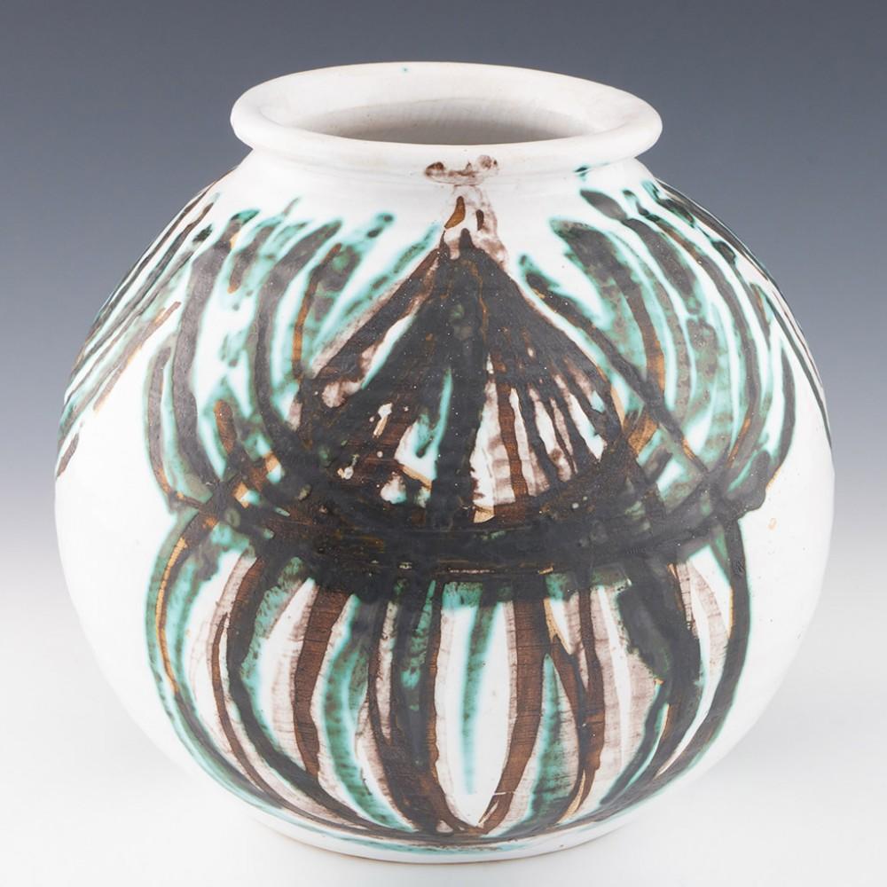 Briglin Studio Pottery Globe Vase Depicting Thistles, circa 1975 For ...