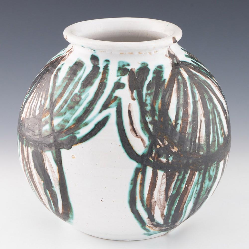 Briglin Studio Pottery Globe Vase Depicting Thistles, circa 1975 For ...