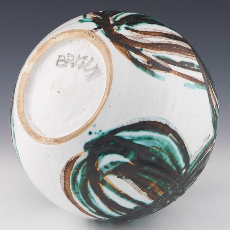 Briglin Studio Pottery Globe Vase Depicting Thistles c1975 For Sale at ...