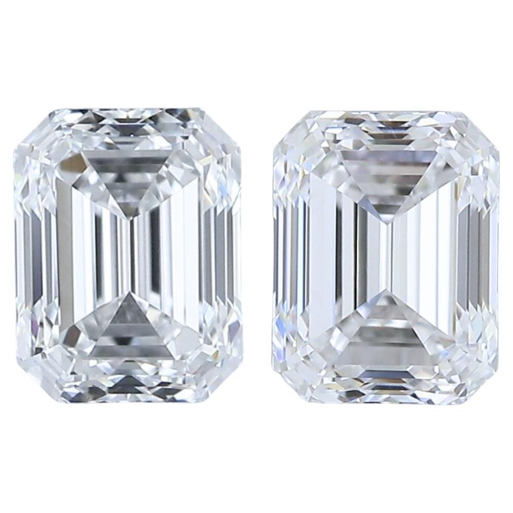 Brilliant 1.00ct Ideal Cut Pair of Emerald Cut Diamonds - GIA Certified ...