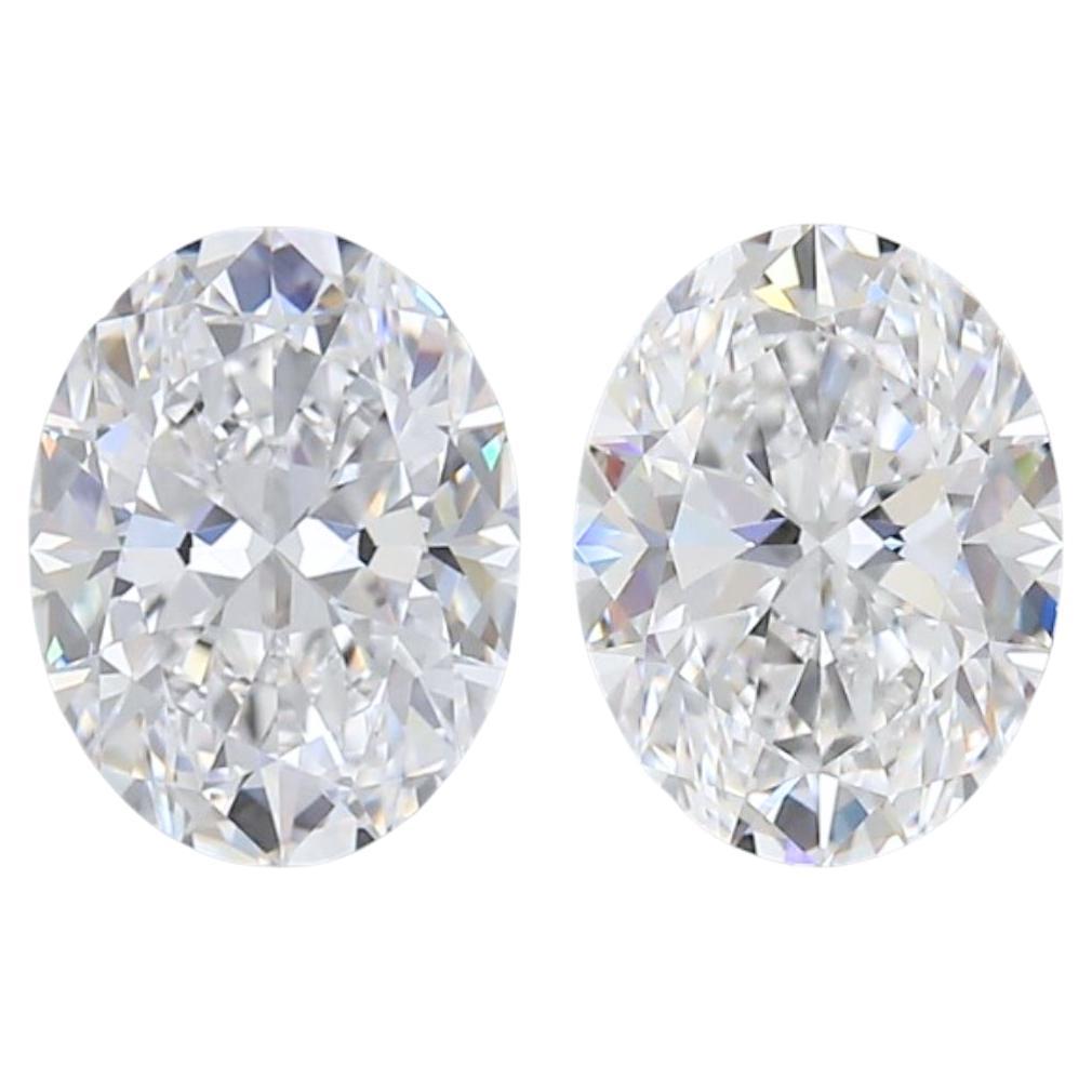 Brilliant 2.03ct Double Excellent Ideal Cut Pair of Oval Diamonds -GIA ...