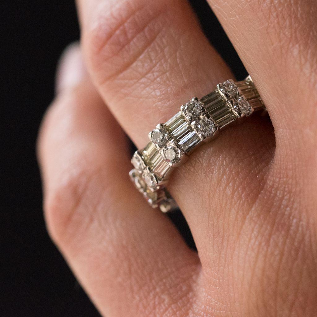 Brilliant and Baguette Diamond Gold Eternity Ring at 1stDibs | baguette ...