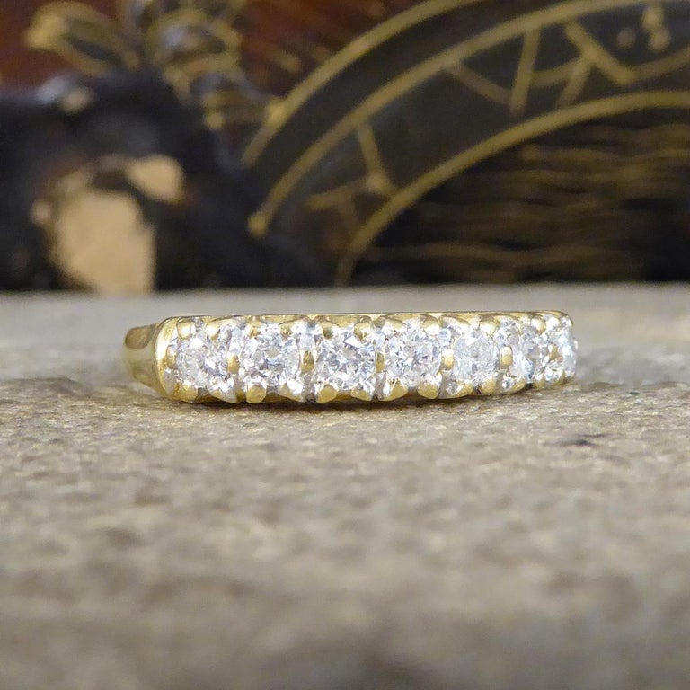 Brilliant Cut Seven Stone Diamond Millennium Ring in 18ct Yellow Gold ...
