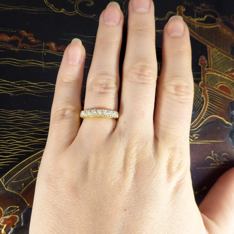 Brilliant Cut Seven Stone Diamond Millennium Ring in 18ct Yellow Gold ...