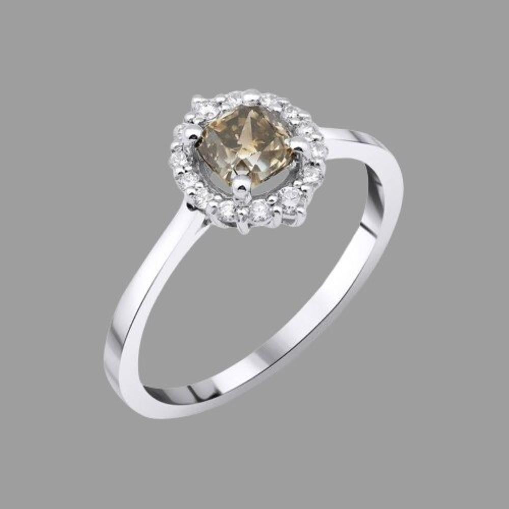 Brilliant Hue - 0.89ct Greenish Fancy Yellow Diamond Ring For Sale at ...