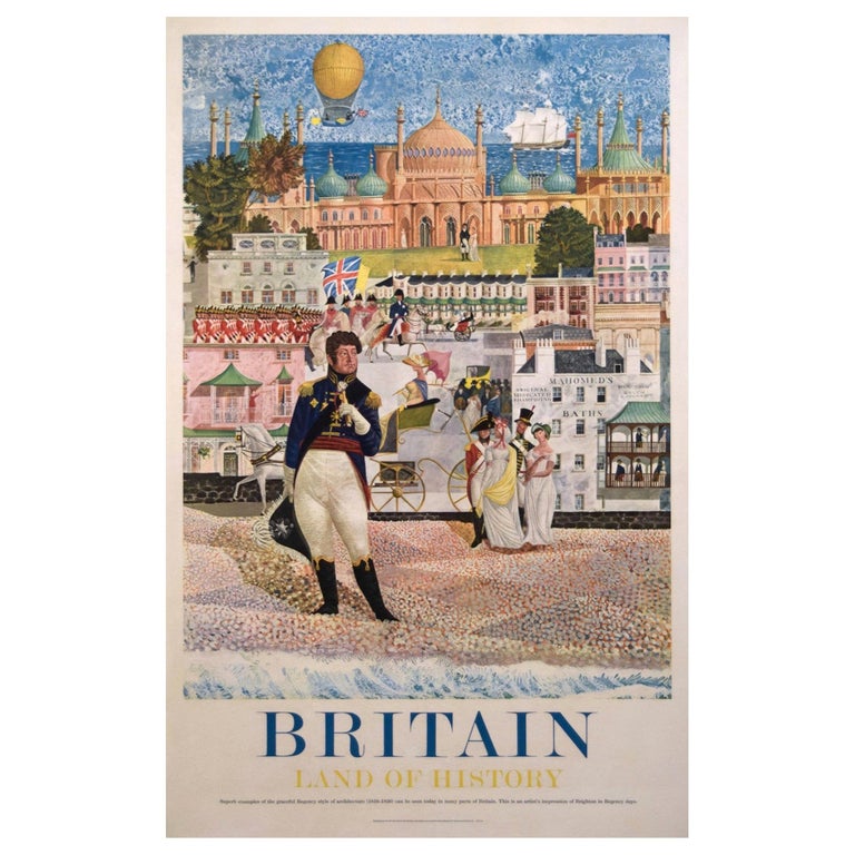 Britain Land of History Regency Brighton 1961 Travel Poster at 1stDibs
