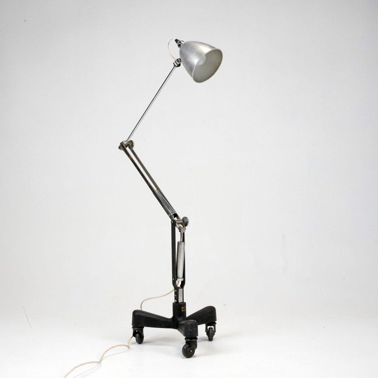 British 1930s Anglepoise Floor Standing Trolley Lamp For Sale at 1stDibs