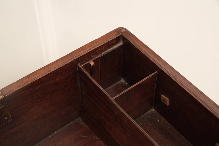 British Campaign Mahogany Officers Chest on Stand, Early 1900s at 1stDibs