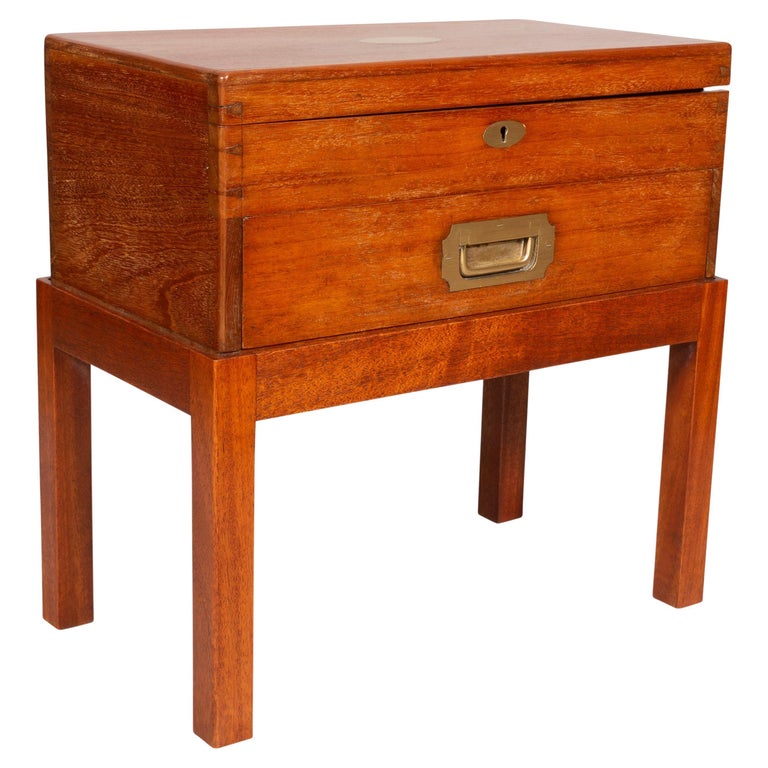 British Campaign Style Mahogany and Brass Game Box on Base For Sale at ...