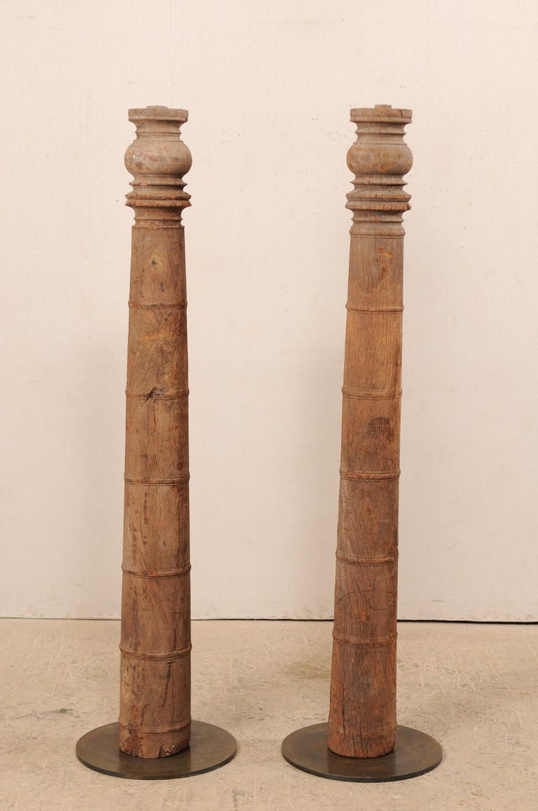 British Colonial 19th Century Carved Wood Columns at 1stDibs