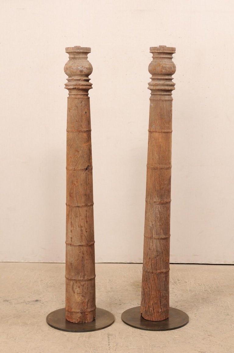 British Colonial 19th Century Carved Wood Columns at 1stDibs