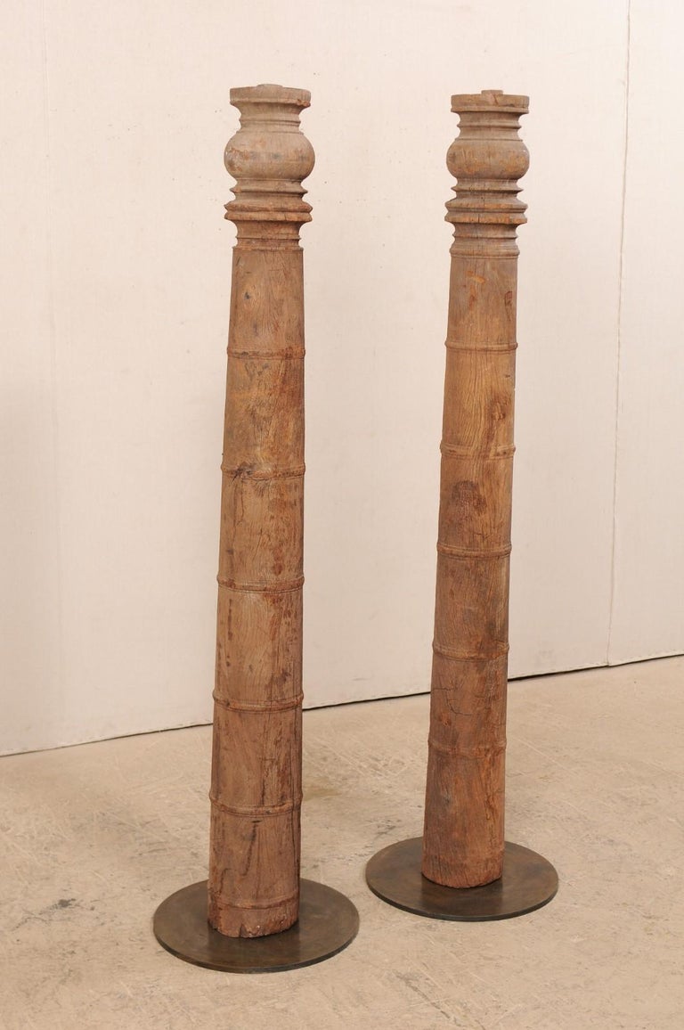 British Colonial 19th Century Carved Wood Columns at 1stDibs
