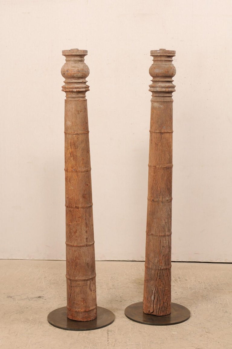 British Colonial 19th Century Carved Wood Columns at 1stDibs