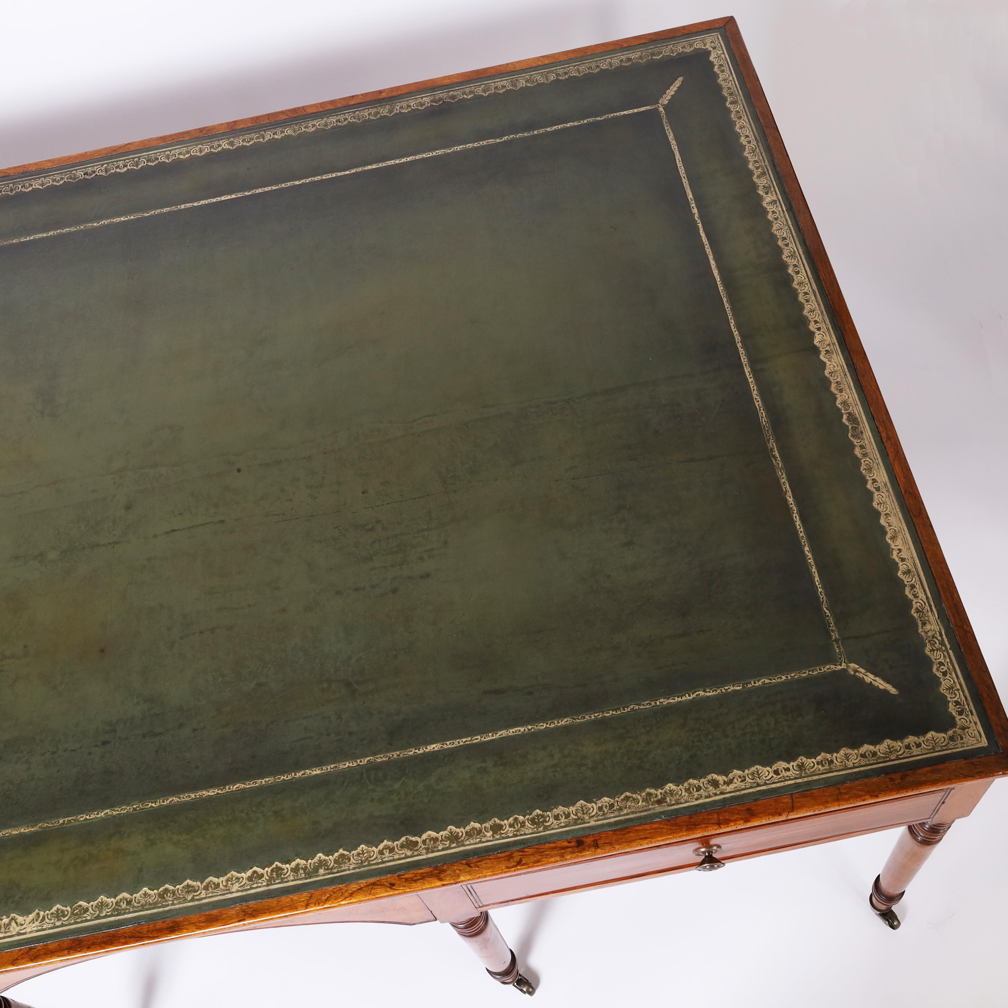 British Colonial 19th Century Leather Top Partners Desk For Sale at 1stDibs
