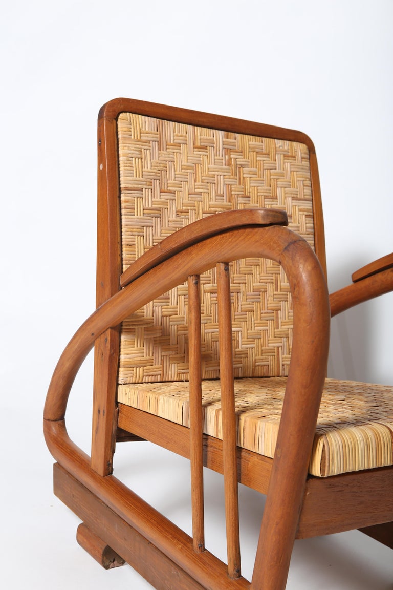 British Colonial Rattan fireside Chair at 1stDibs