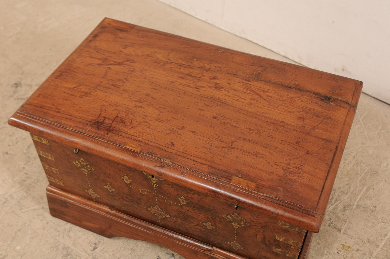 British Colonial Chest or Trunk with Compartments and Beautiful Floral ...