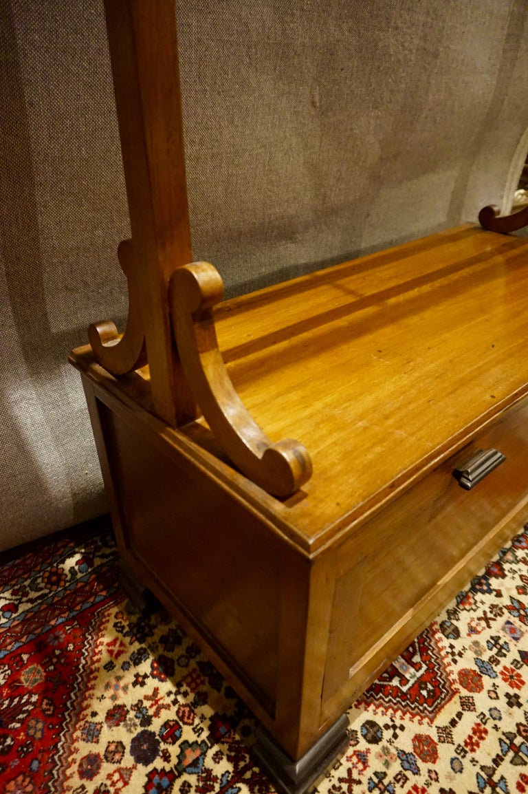 British Colonial Coat Rack Shoe Cabinet Solid Teak with Rosewood at 1stDibs