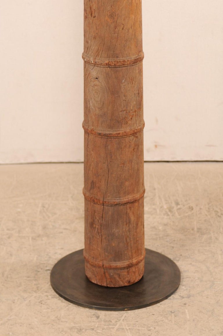 British Colonial Decorative Carved Wood Column For Sale at 1stDibs