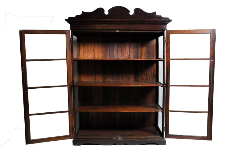 British Colonial Display Cabinet with Glazed Sides and Doors at 1stDibs