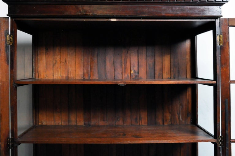 British Colonial Display Cabinet with Glazed Sides and Doors at 1stDibs