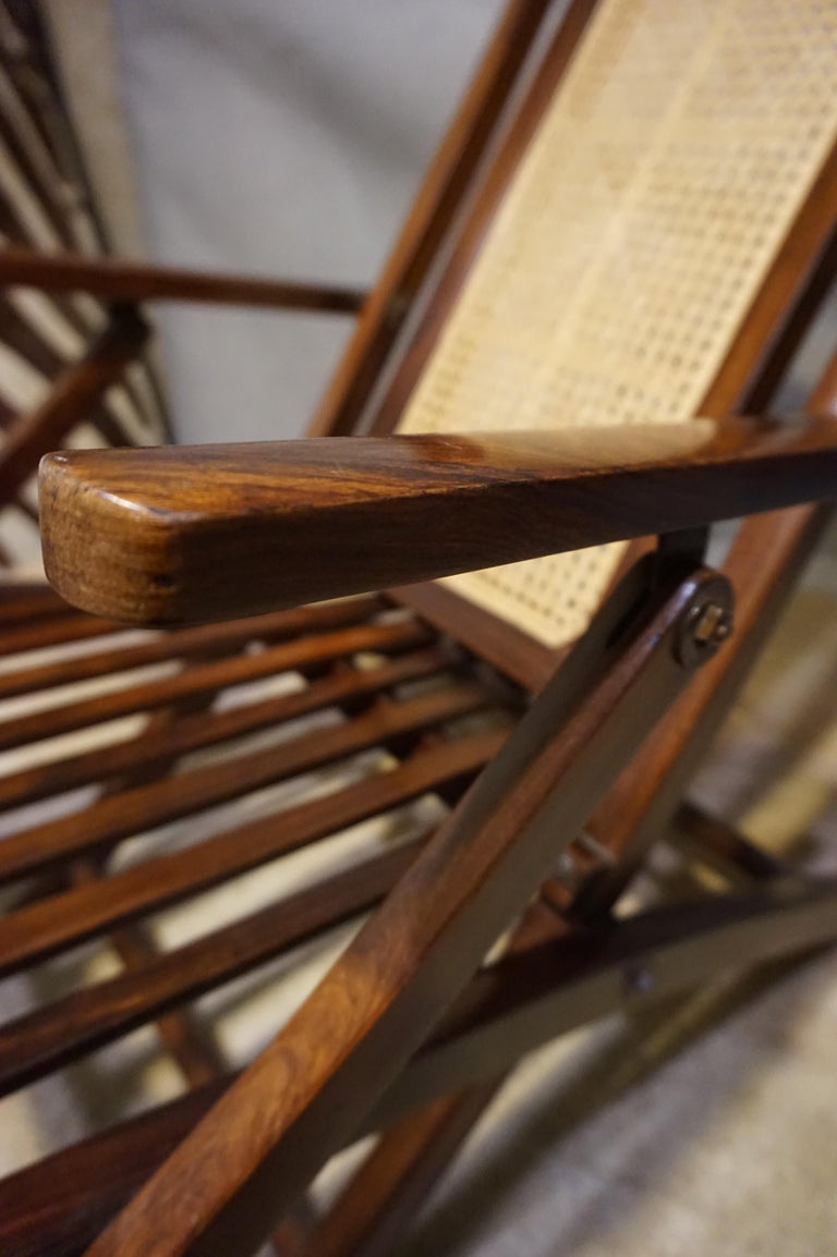 British Colonial Folding Campaign Chair with Cane Work and Bolts at 1stDibs