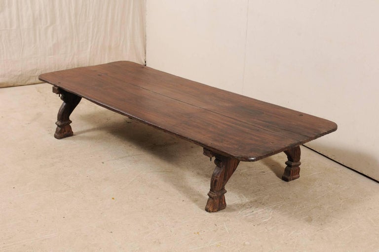 British Colonial Midcentury, Rectangular Carved Wood Coffee Table For ...