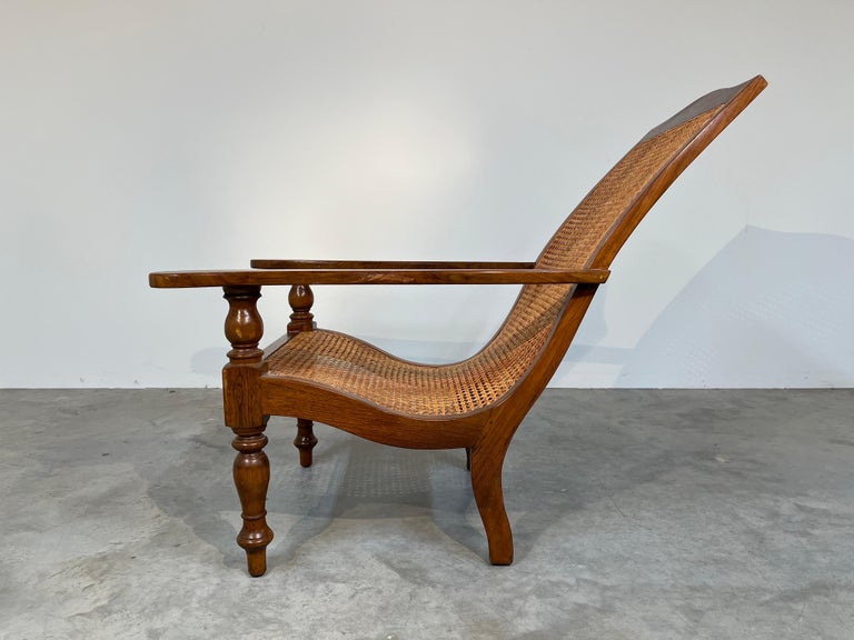 British Colonial Plantation Style French Double Cane Lounge Chair at ...