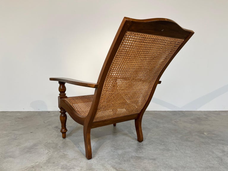 British Colonial Plantation Style French Double Cane Lounge Chair at ...