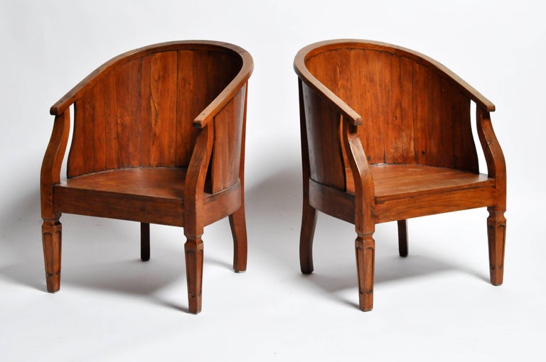 British Colonial Round Back Chairs at 1stDibs