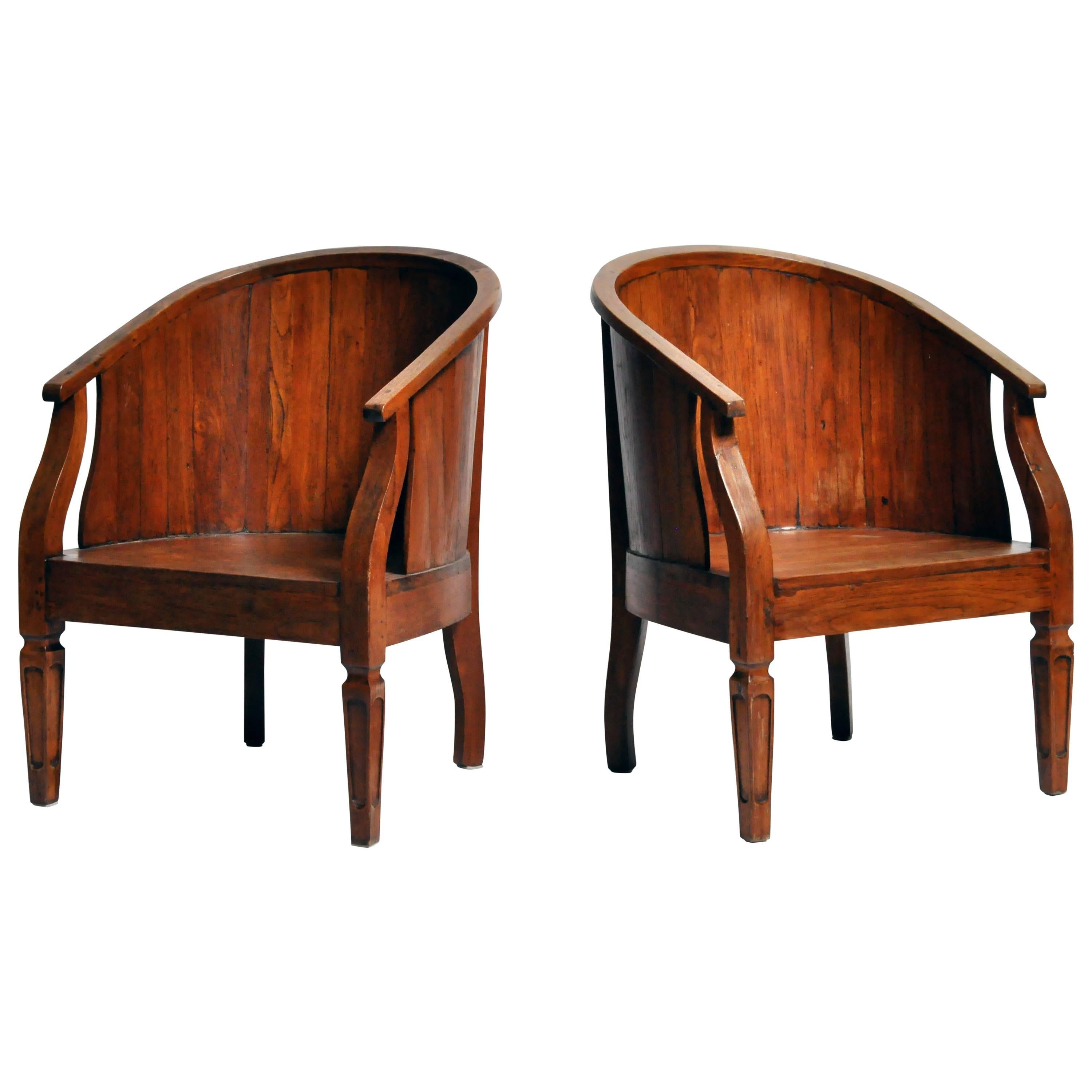 British Colonial Round Back Chairs at 1stDibs