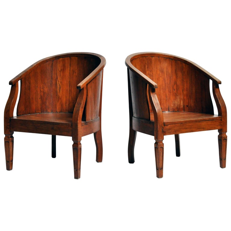 British Colonial Round Back Chairs at 1stDibs