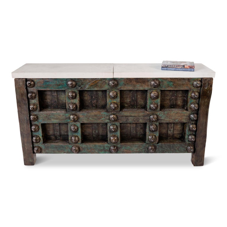 British Colonial Shop Counter with Limestone Top Original Patina For ...