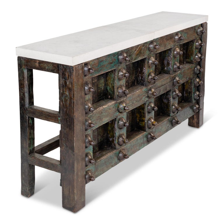 British Colonial Shop Counter with Limestone Top Original Patina For ...