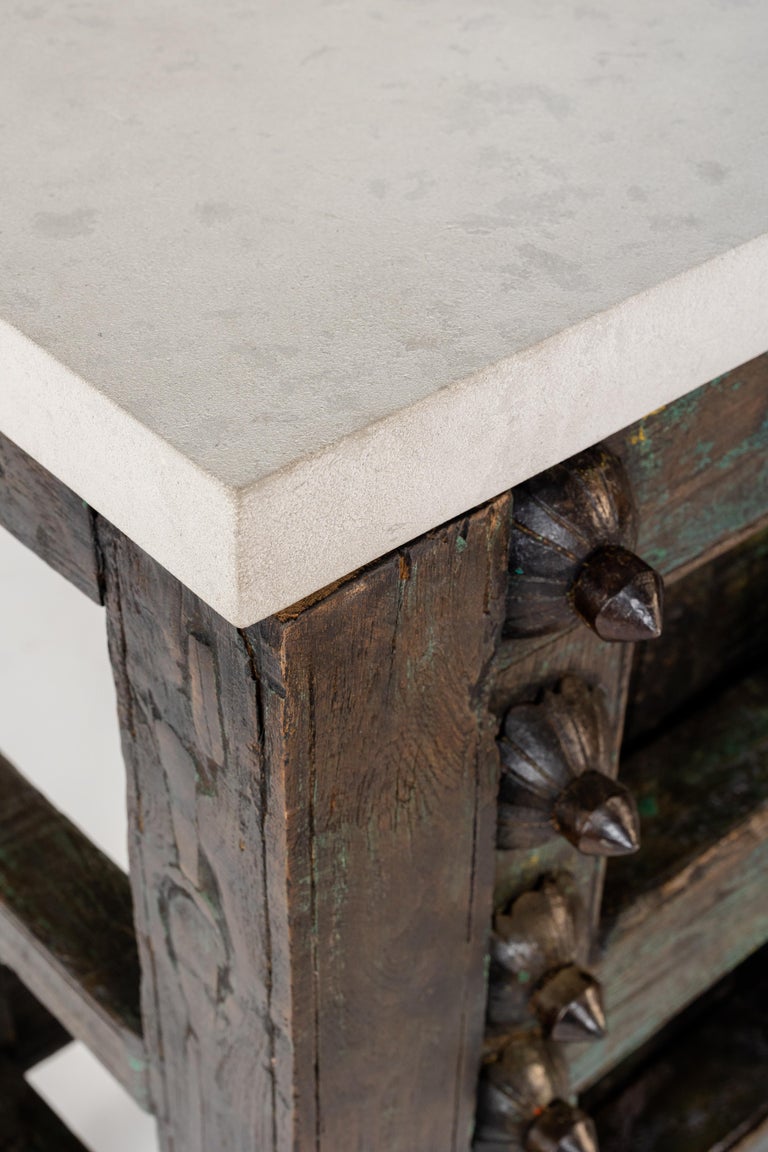 British Colonial Shop Counter with Limestone Top Original Patina For ...