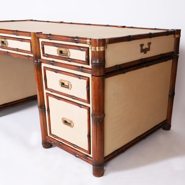 British Colonial Style Bamboo and Canvas Desk at 1stDibs | british ...