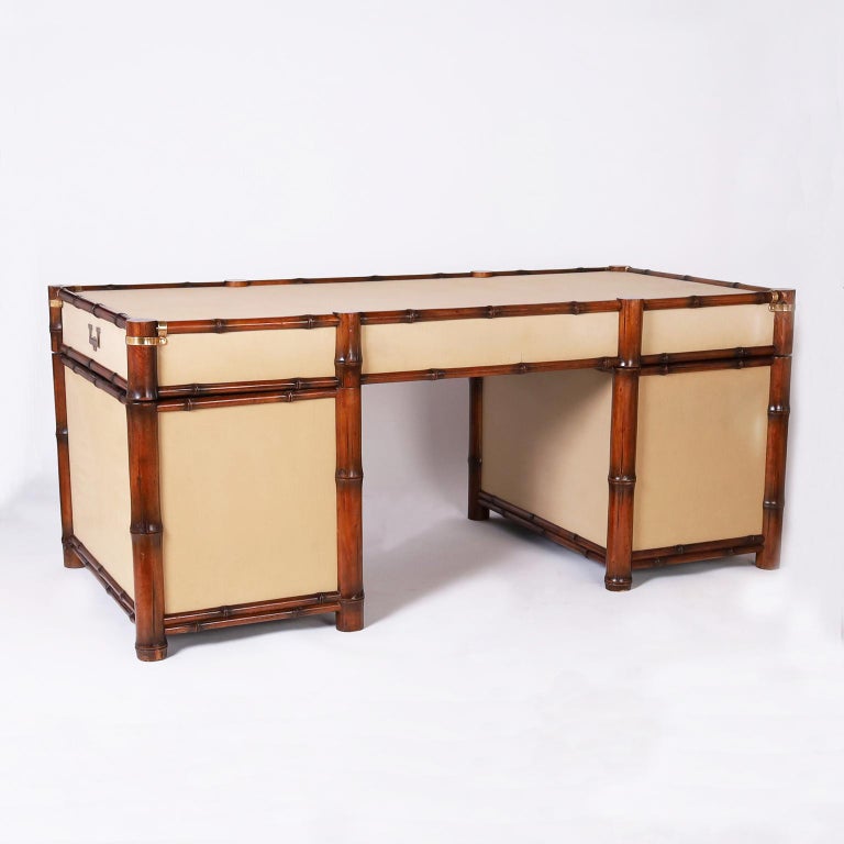 British Colonial Style Bamboo and Canvas Desk at 1stDibs | british ...