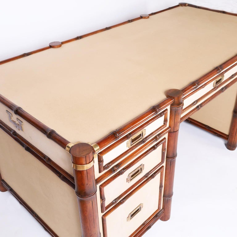 British Colonial Style Bamboo and Canvas Desk at 1stDibs | british ...